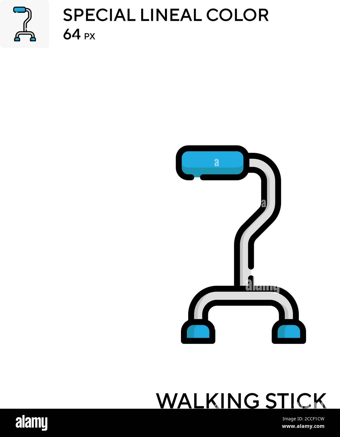 Walking stick Special lineal color icon. Illustration symbol design ...