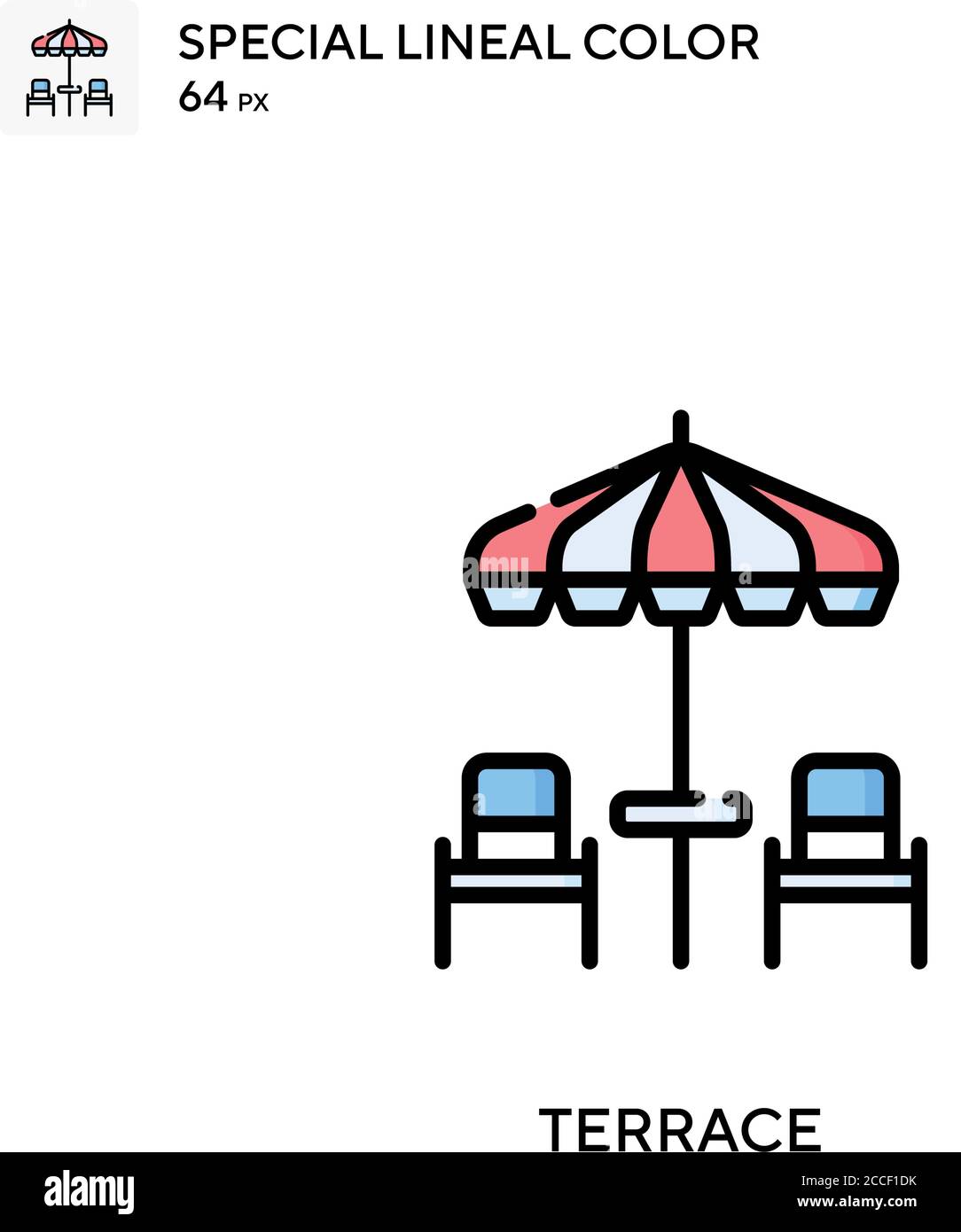 Terrace Special lineal color icon. Illustration symbol design template for web mobile UI element ...