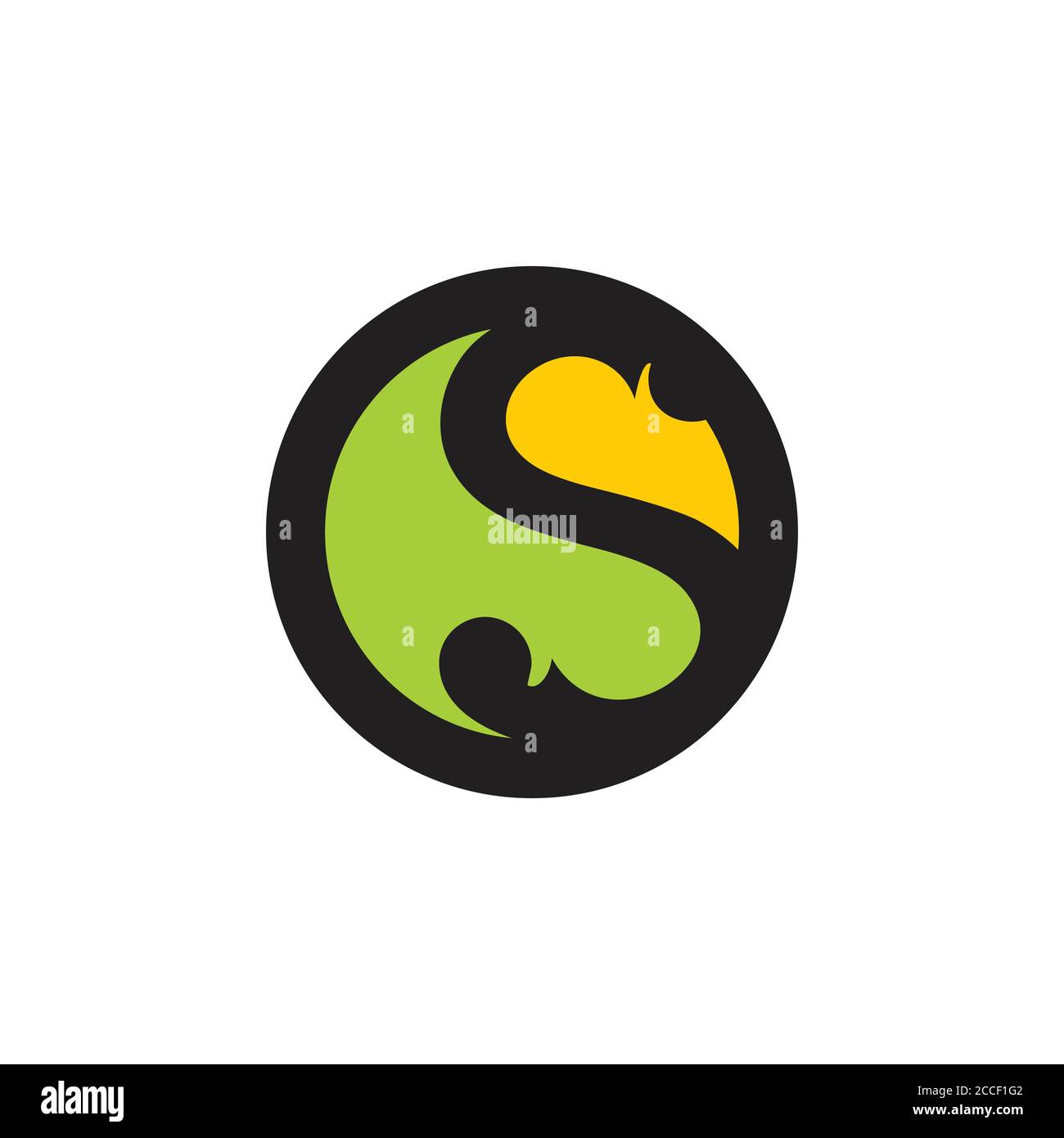 letter s circle negative space curves brand logo Stock Vector Image ...