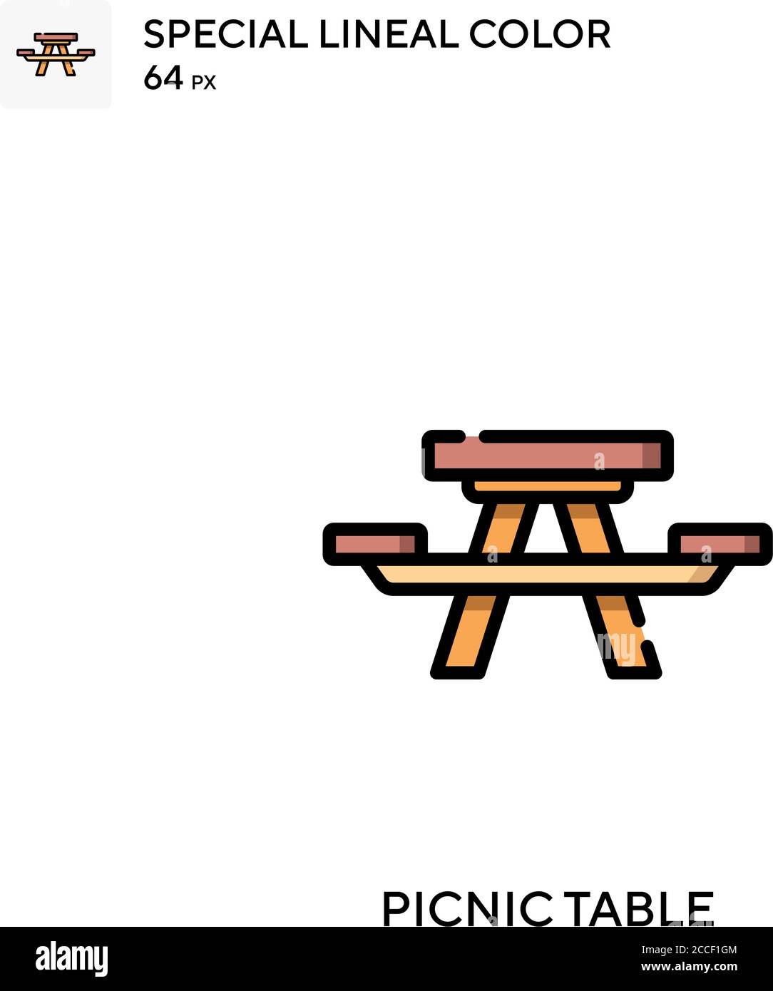 Picnic table Special lineal color icon. Illustration symbol design ...
