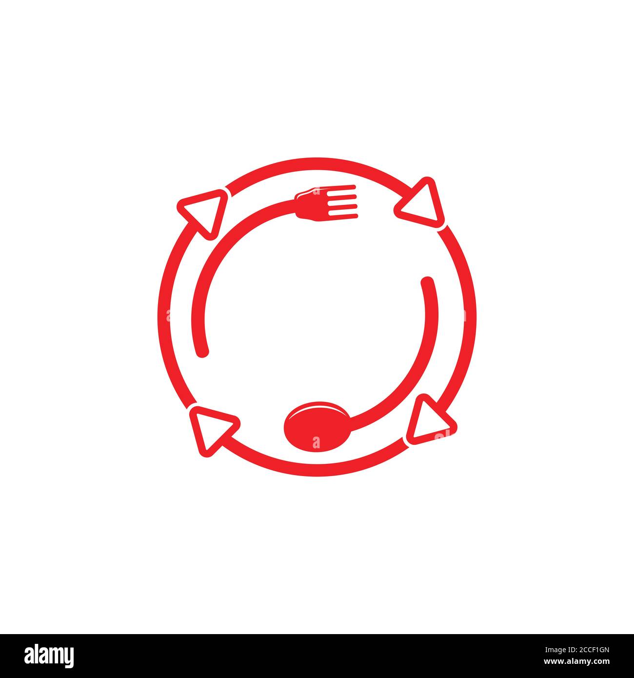 circle rotation arrow spoon fork logo vector Stock Vector Image & Art ...
