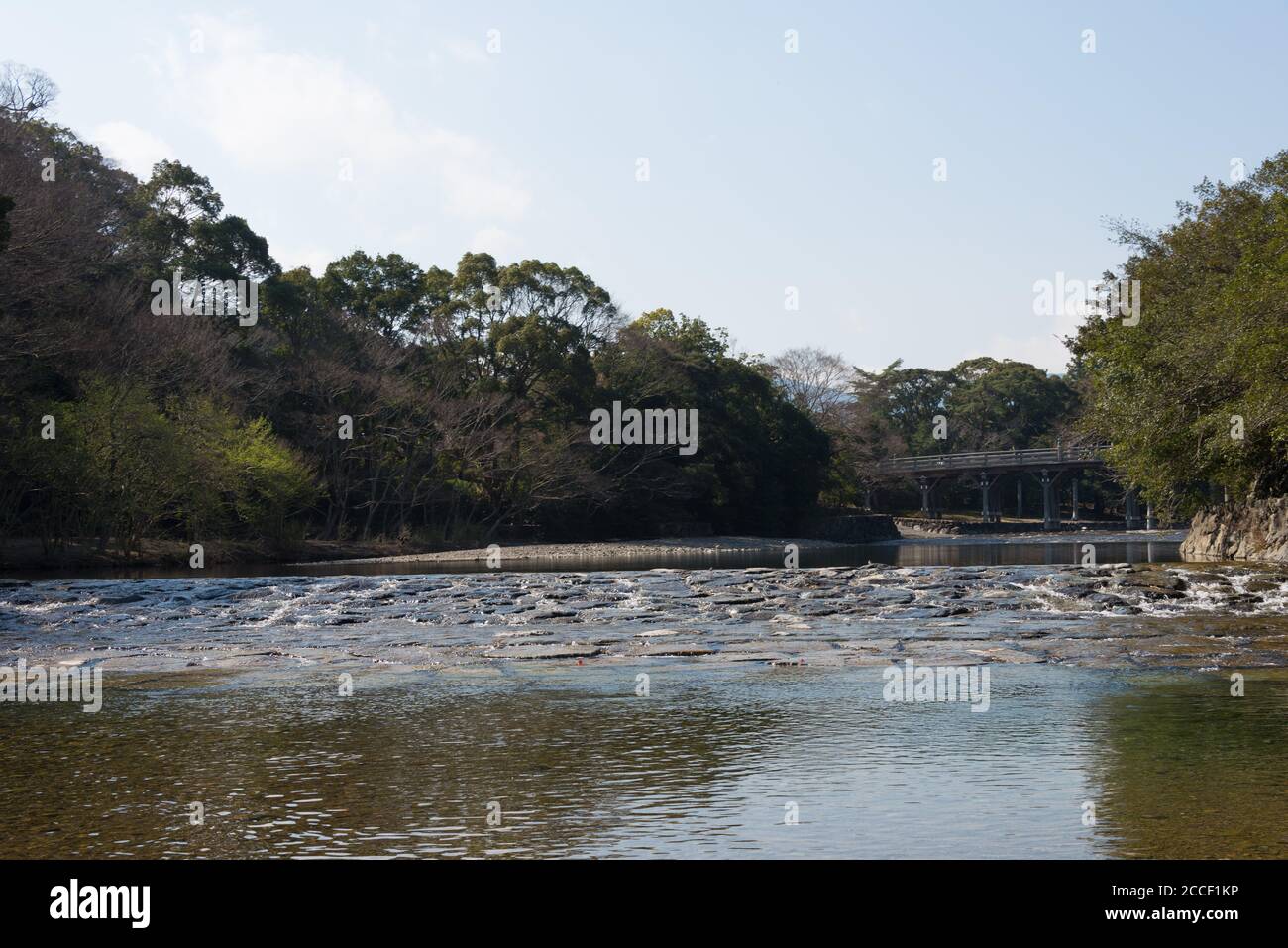 Mie, Japan - Isuzu River near Inner Shrine of Ise Grand Shrine in Ise ...