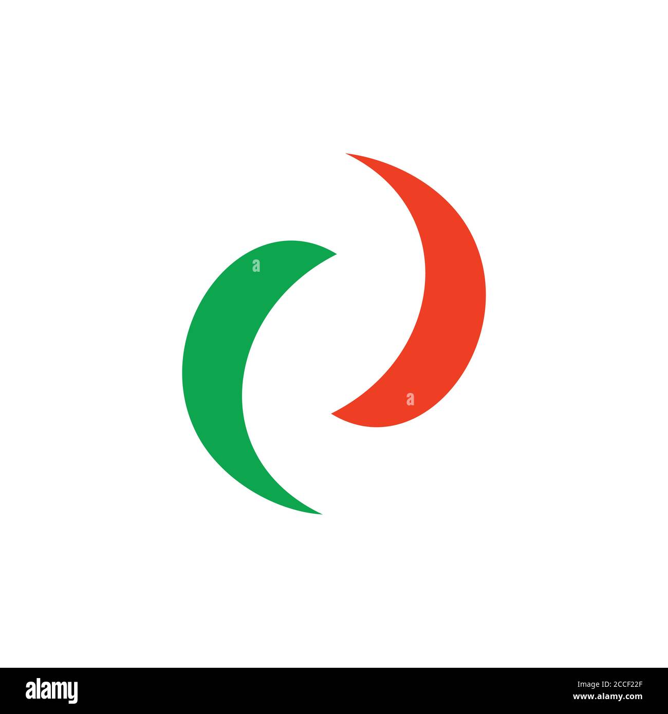 two curves simple motion circle geometric logo vector Stock Vector ...