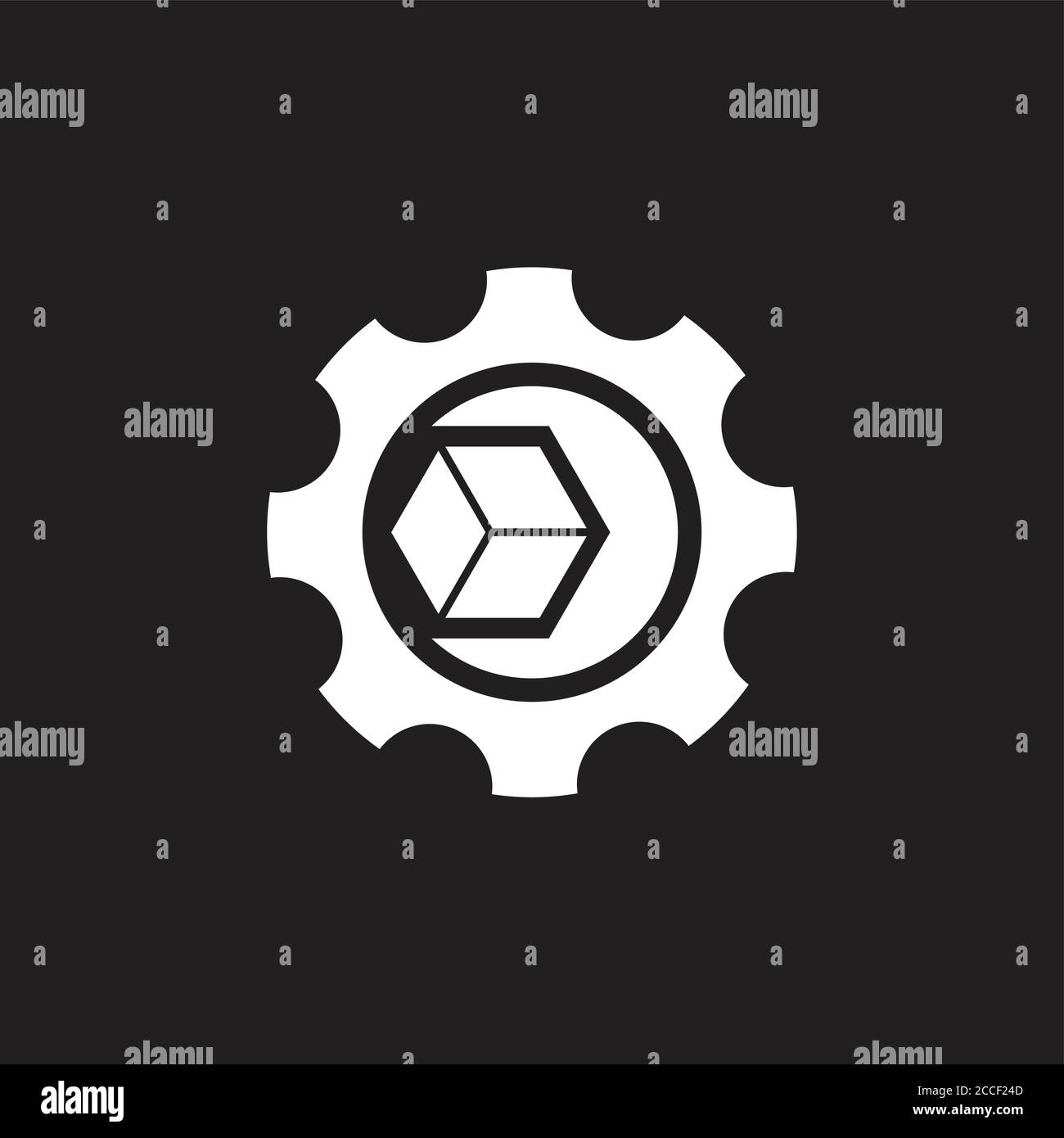 cog machine adjustable wrench with box logo vector Stock Vector Image ...