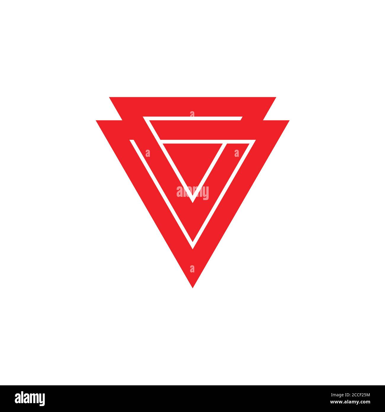 abstract letter v linked triangle arrow geometric logo vector Stock ...