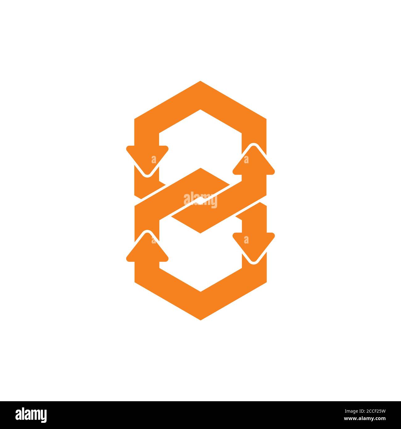 linked circle hexagonal arrows process symbol vector Stock Vector Image ...