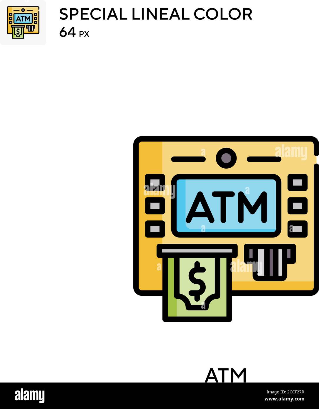 Atm Special lineal color icon. Illustration symbol design template for ...