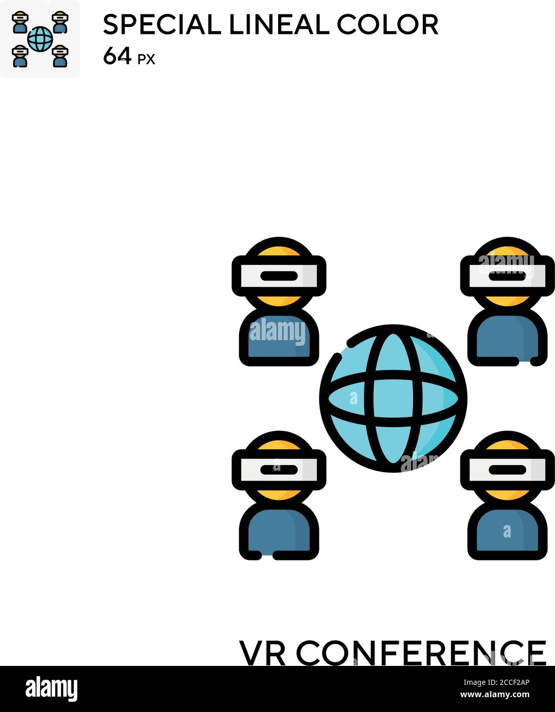 Vr conference Special lineal color icon. Illustration symbol design template for web mobile UI ...