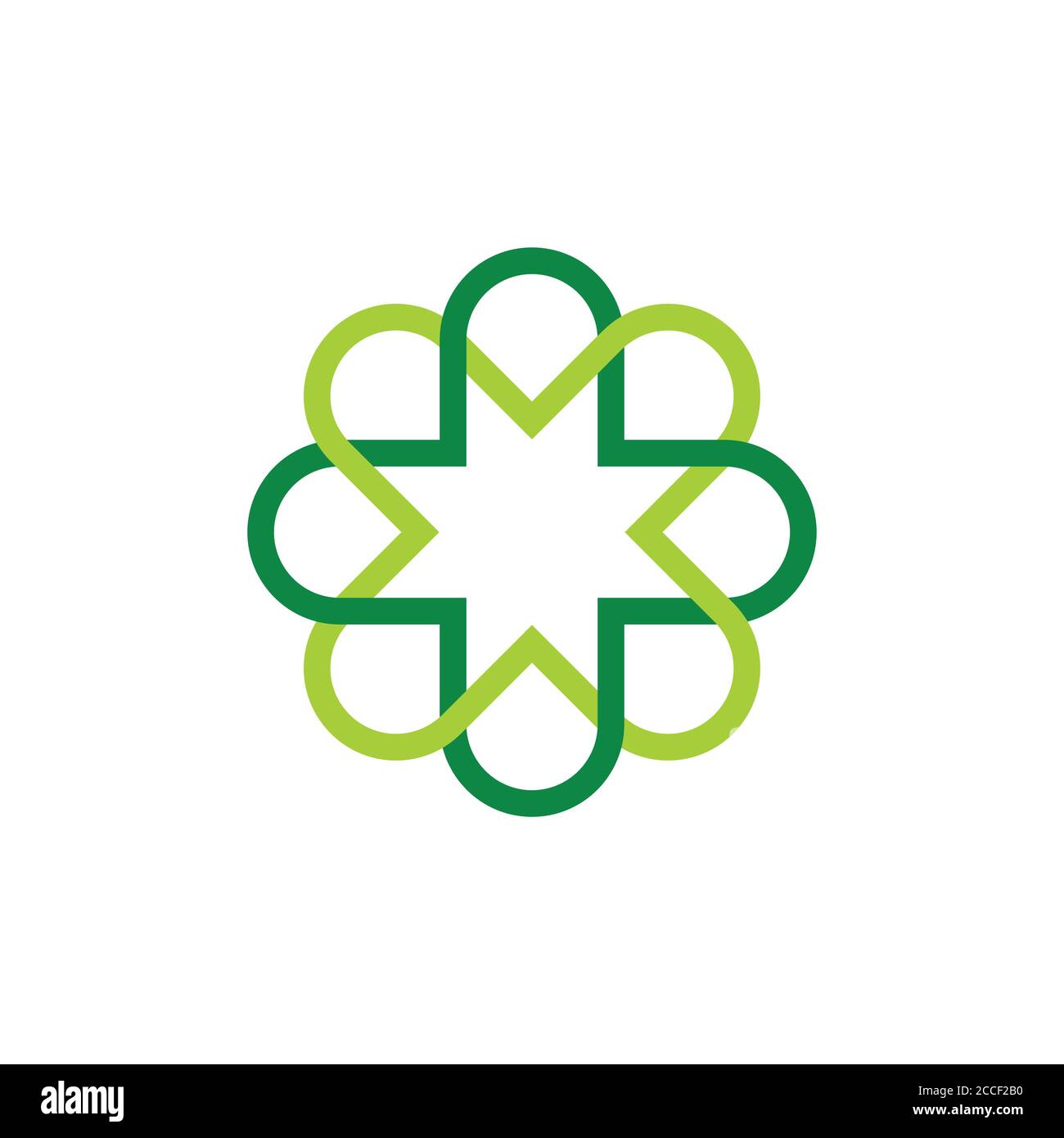 plus medical object linked line flower design logo Stock Vector Image ...