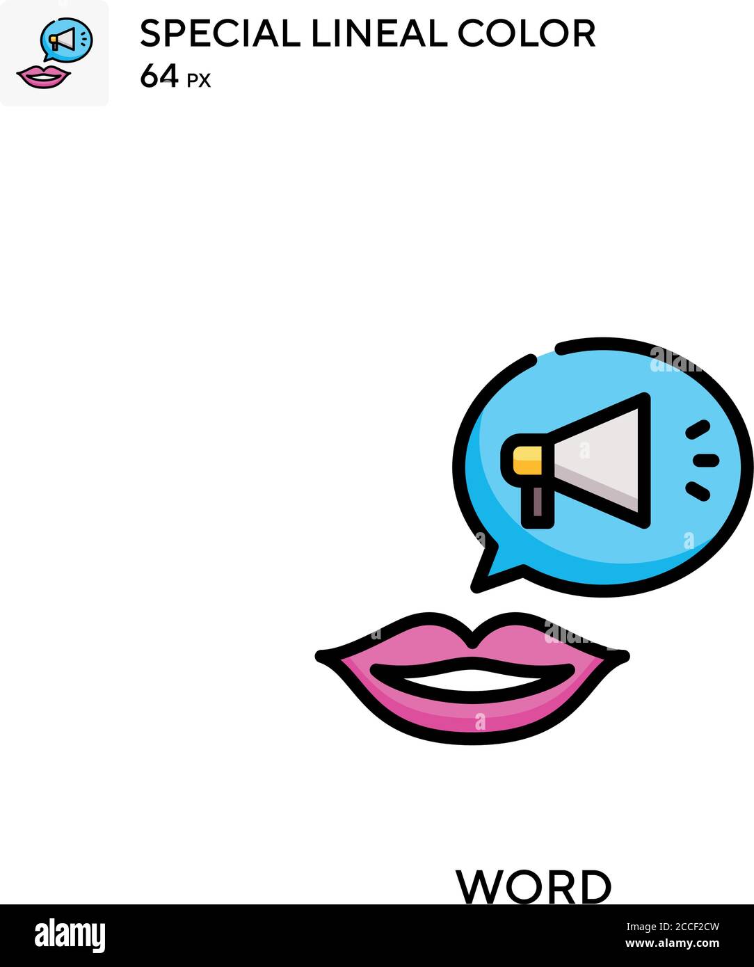 Word Special lineal color icon. Illustration symbol design template for ...