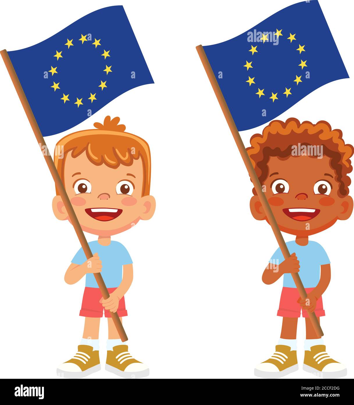 Boy holding eu flag hi-res stock photography and images - Alamy