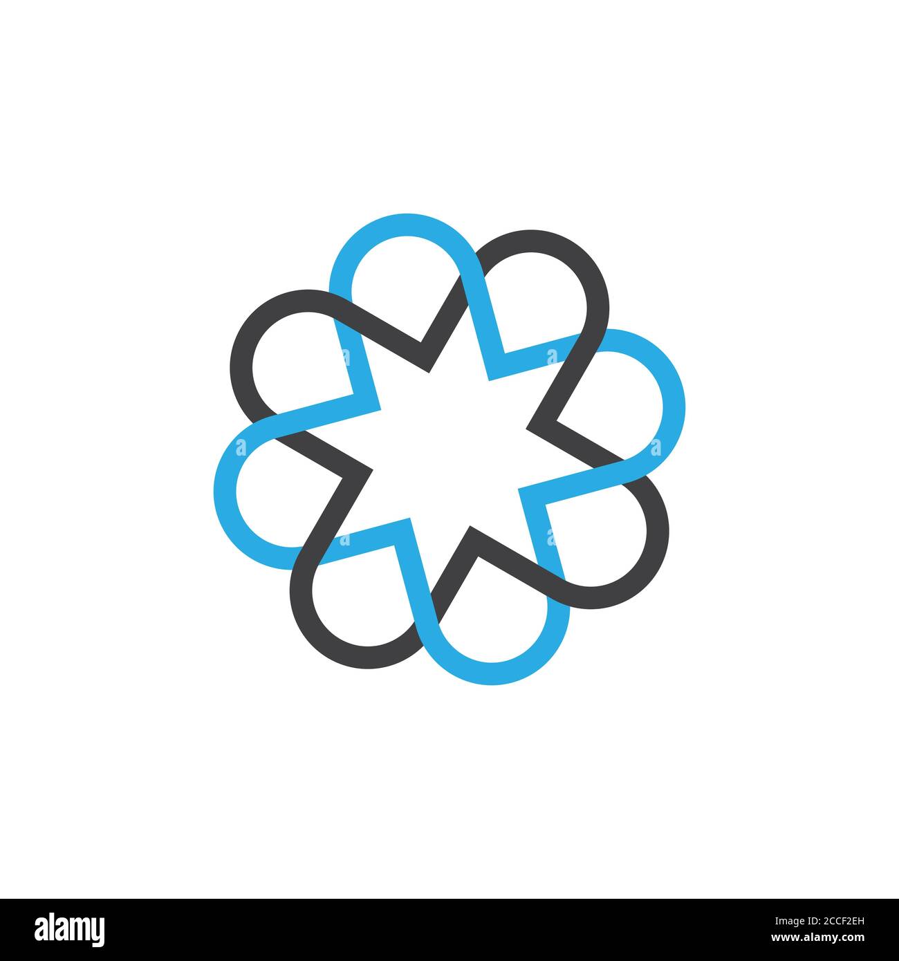 colorful flower swirl overlapping line design vector Stock Vector Image ...