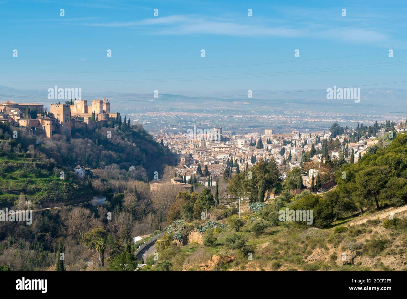 Spain, Granada, Sacromonte, viewpoint, Alhambra view Stock Photo - Alamy