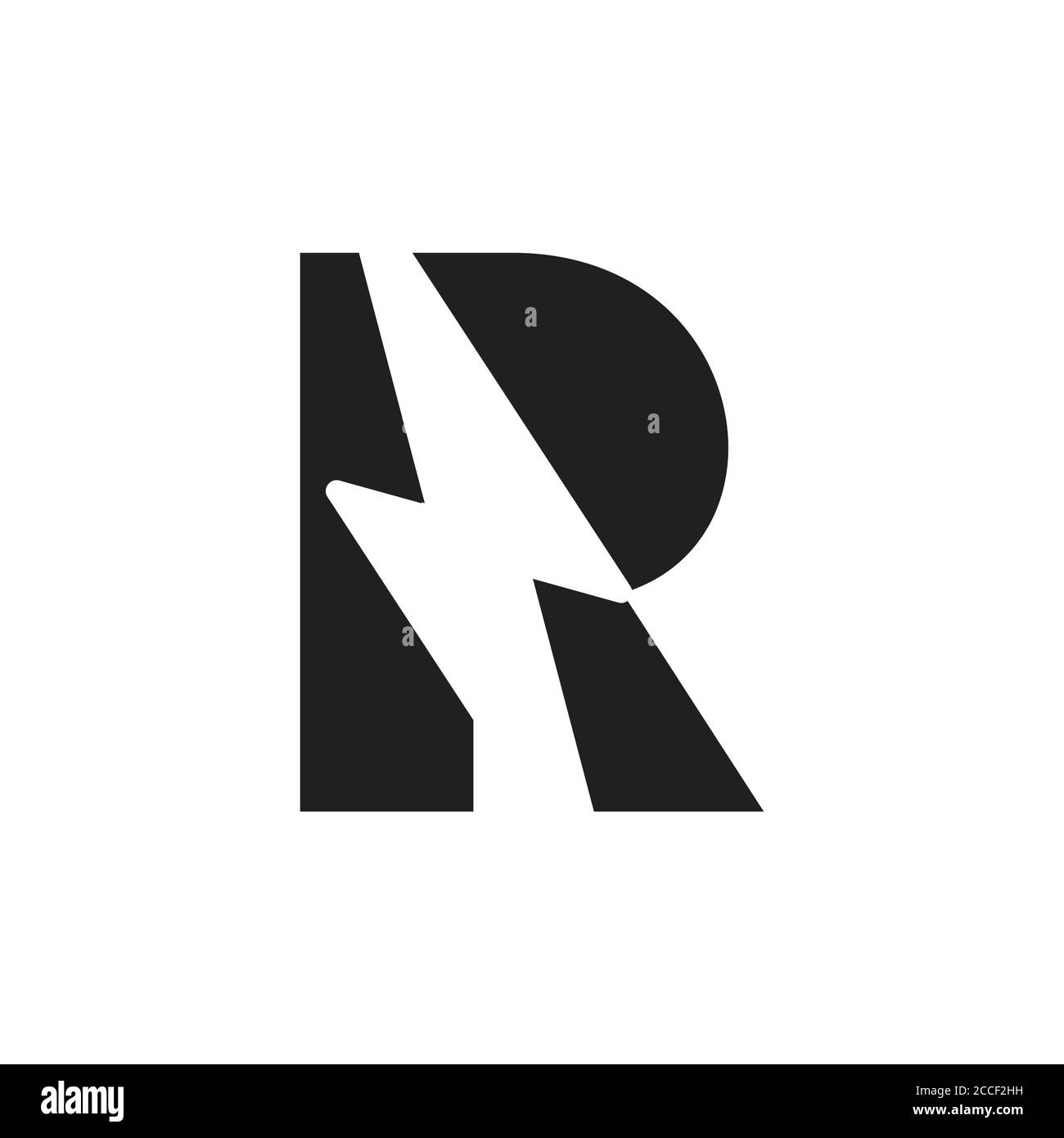 letter r thunder negative space logo vector Stock Vector Image & Art ...