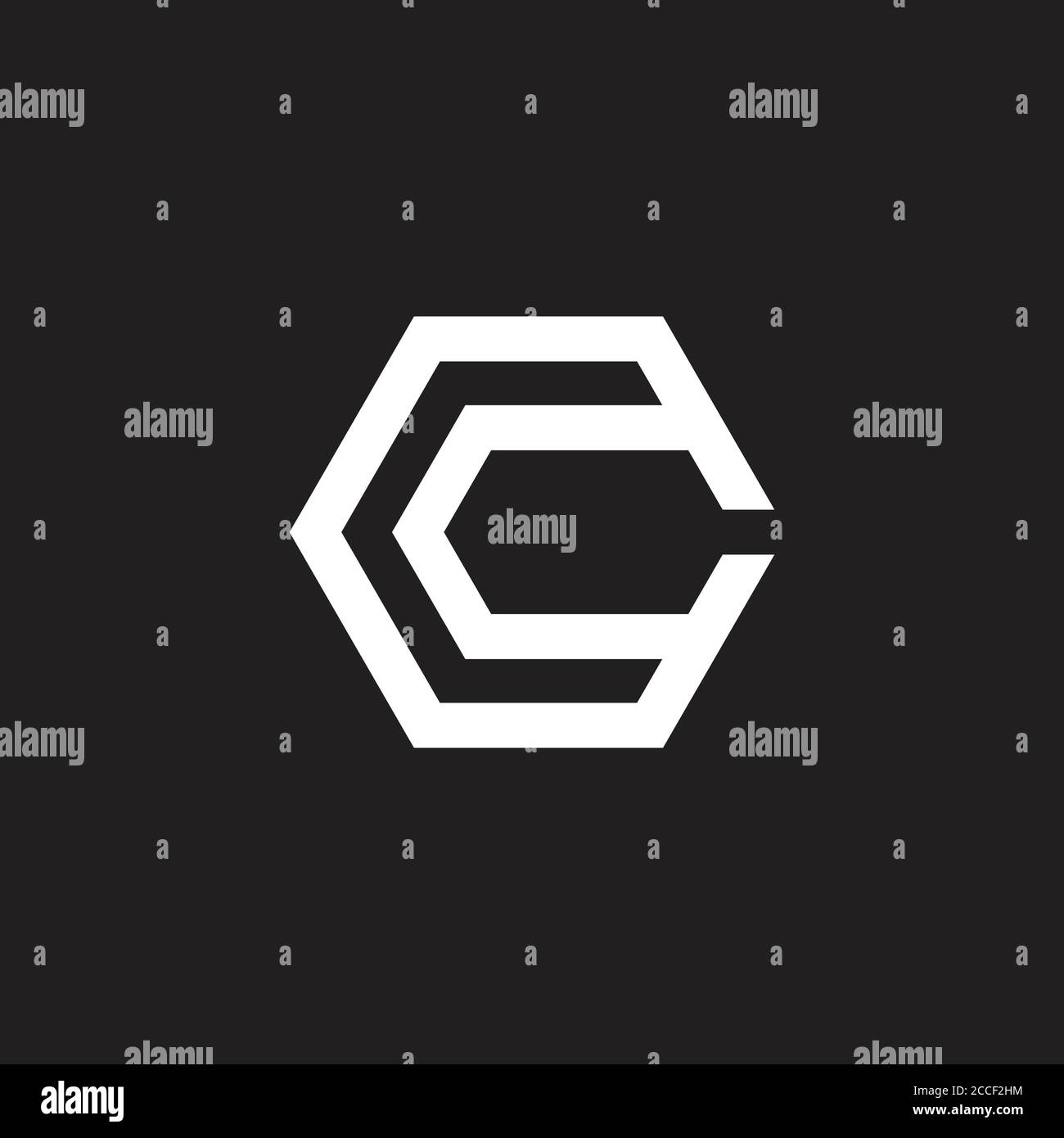 letter c simple geometric hexagonal line logo vector Stock Vector Image ...