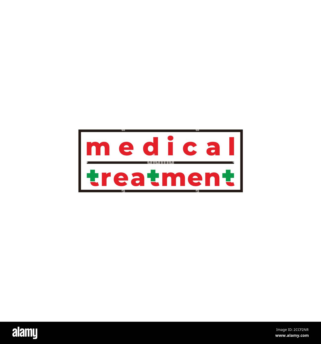 text medical treatment plus symbol logo vector Stock Vector Image & Art ...