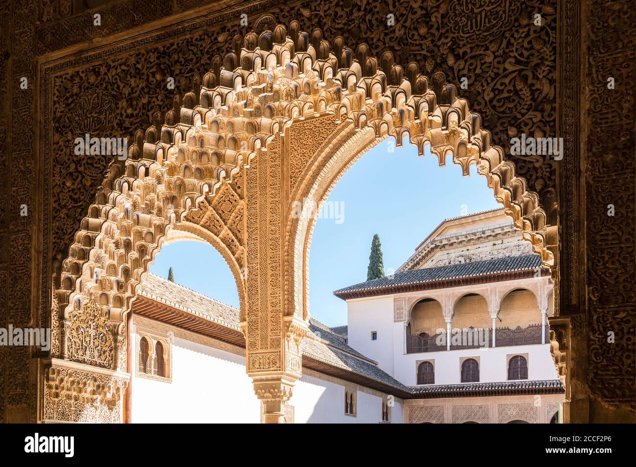 Spain, Granada, Alhambra, Palacios Nazaries, Nasrid Palaces, Sala de la ...