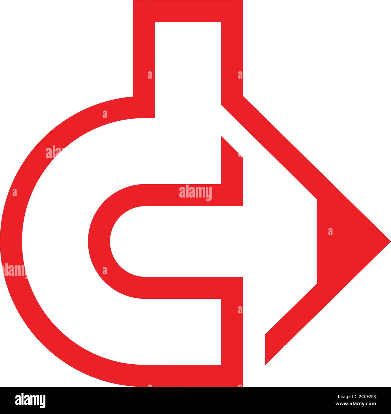 letter cd pencil shape geometric line logo vector Stock Vector Image ...