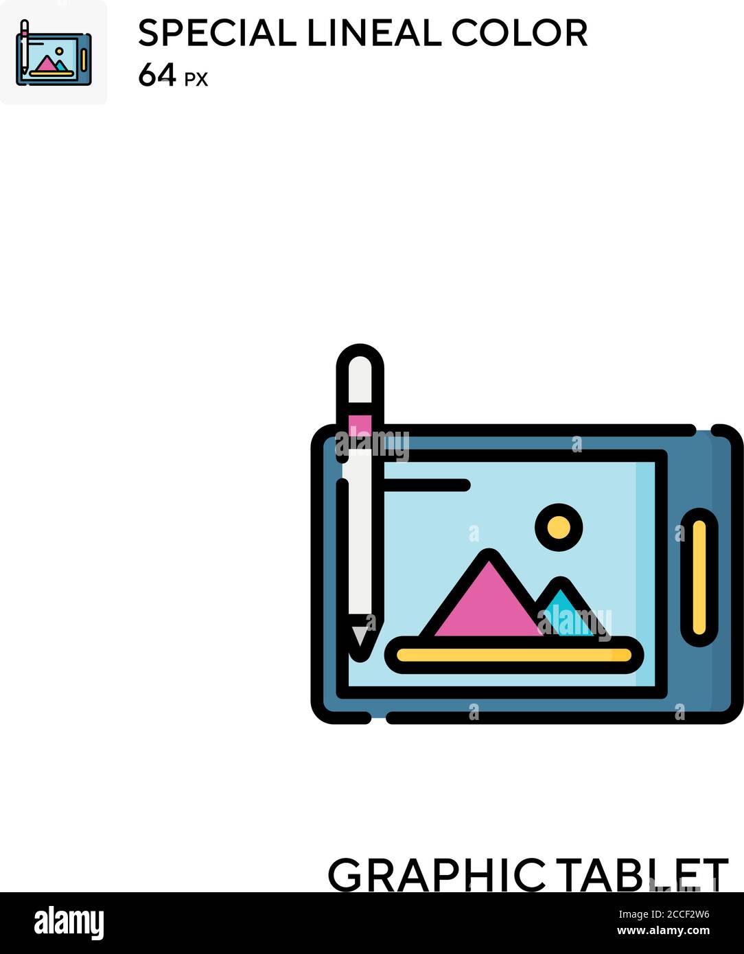 Graphic tablet Special lineal color icon. Illustration symbol design ...