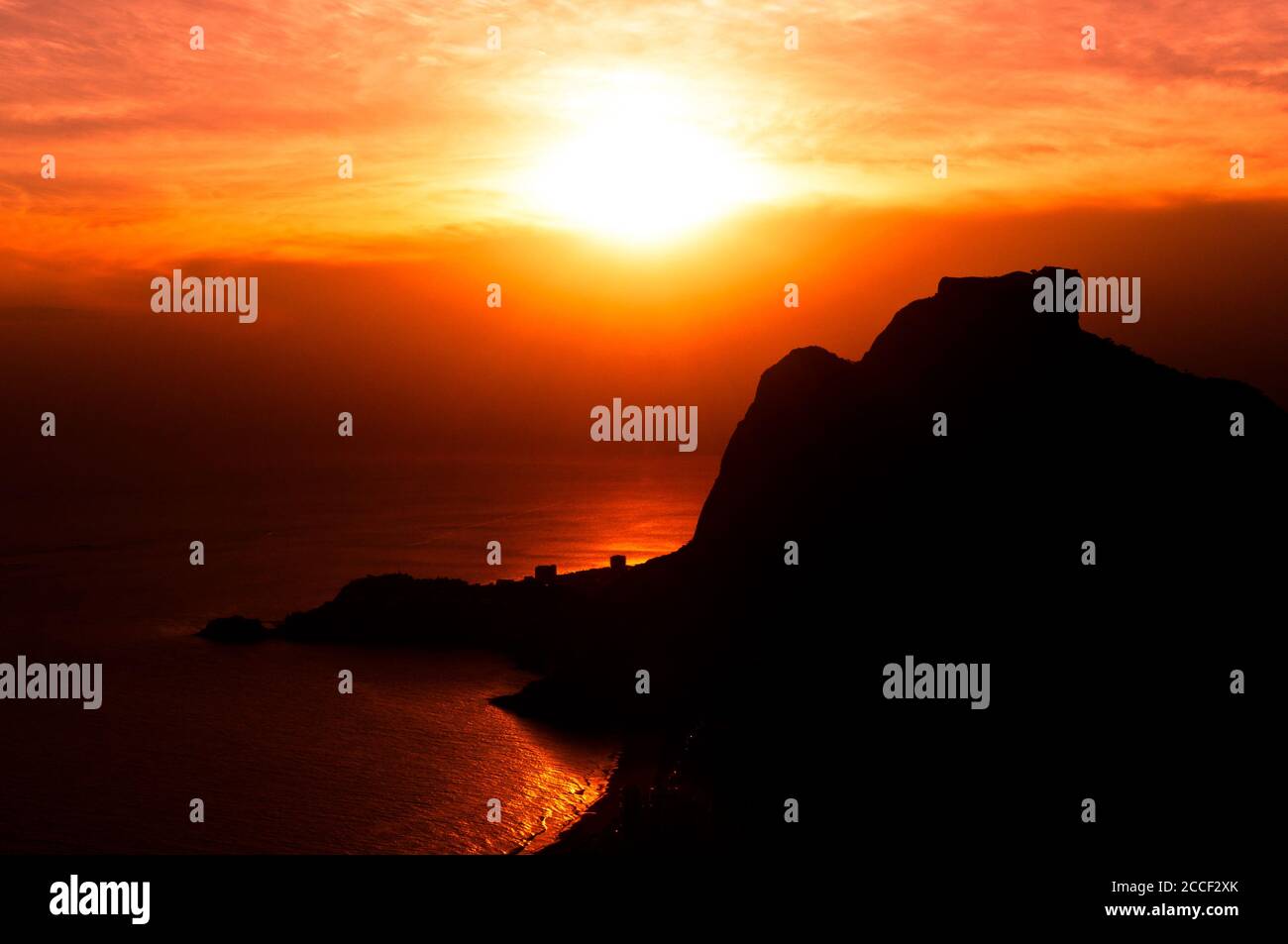 Silhouette of Pedra da Gavea Rock Between Sao Conrado and Barra da ...