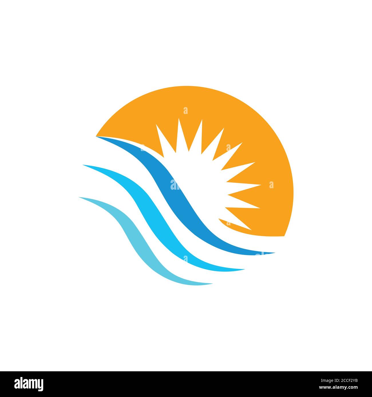 simple geometric sun waves colorful design logo vector Stock Vector ...