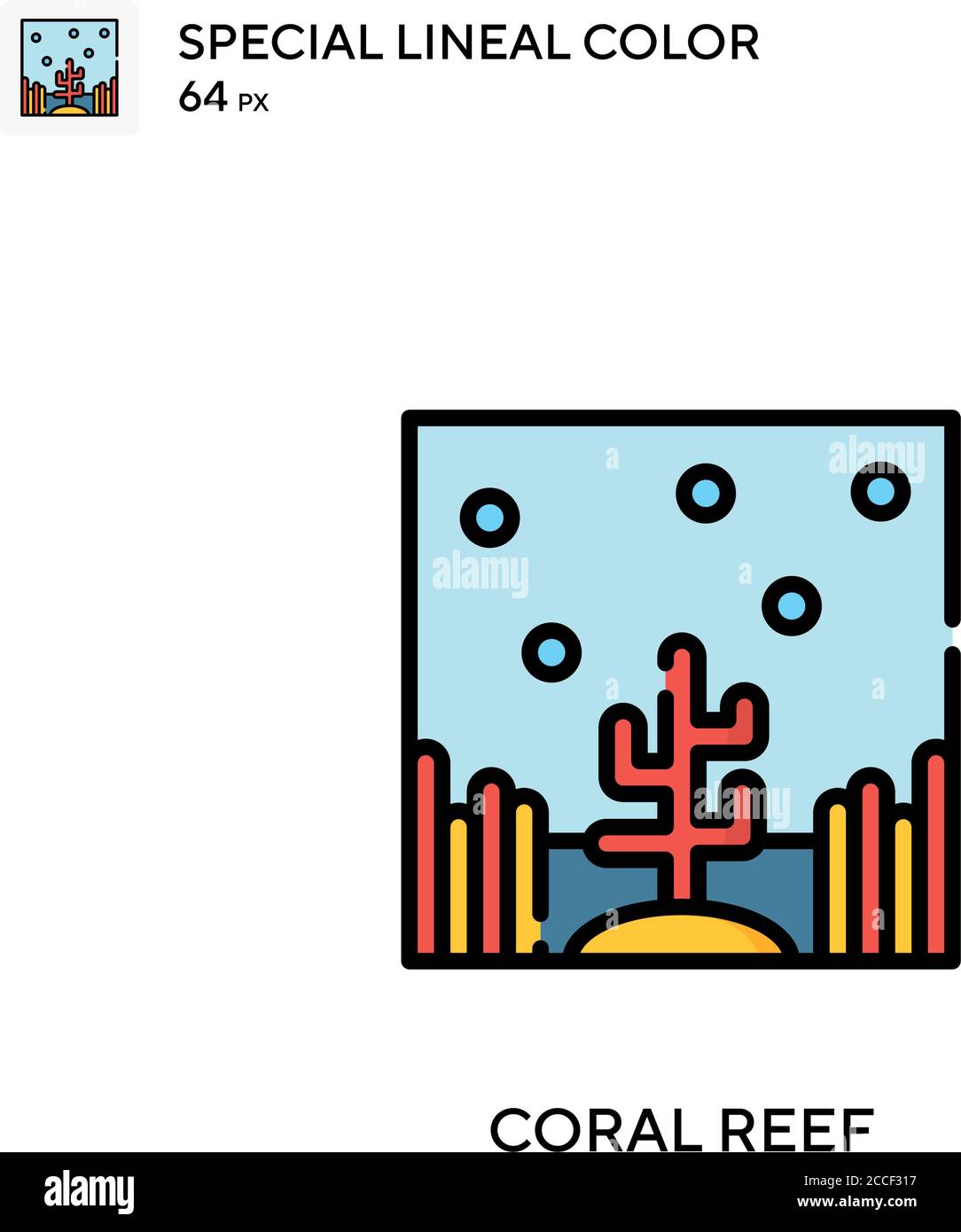 Coral reef Special lineal color icon. Illustration symbol design template for web mobile UI ...
