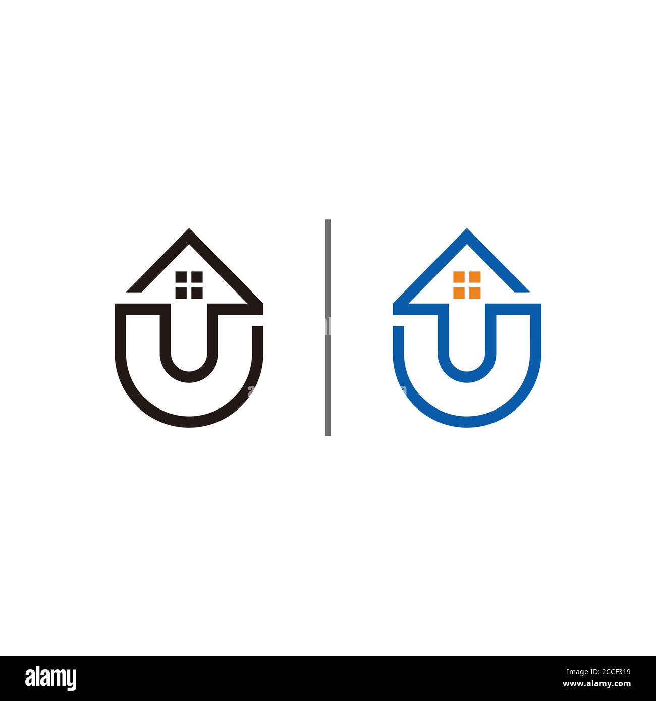 letter u up arrow home design geometric line logo vector Stock Vector ...
