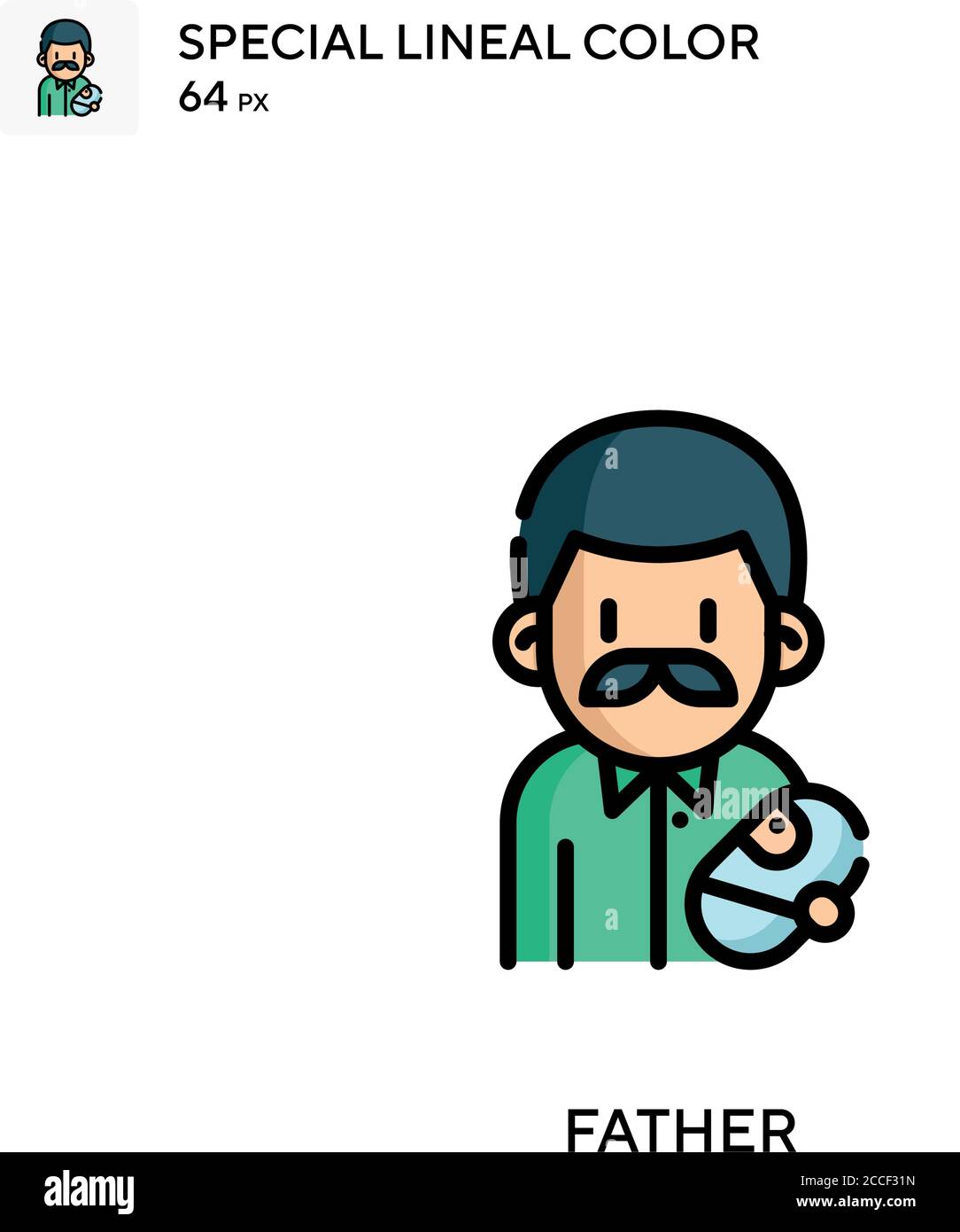 Father Special lineal color icon. Illustration symbol design template ...