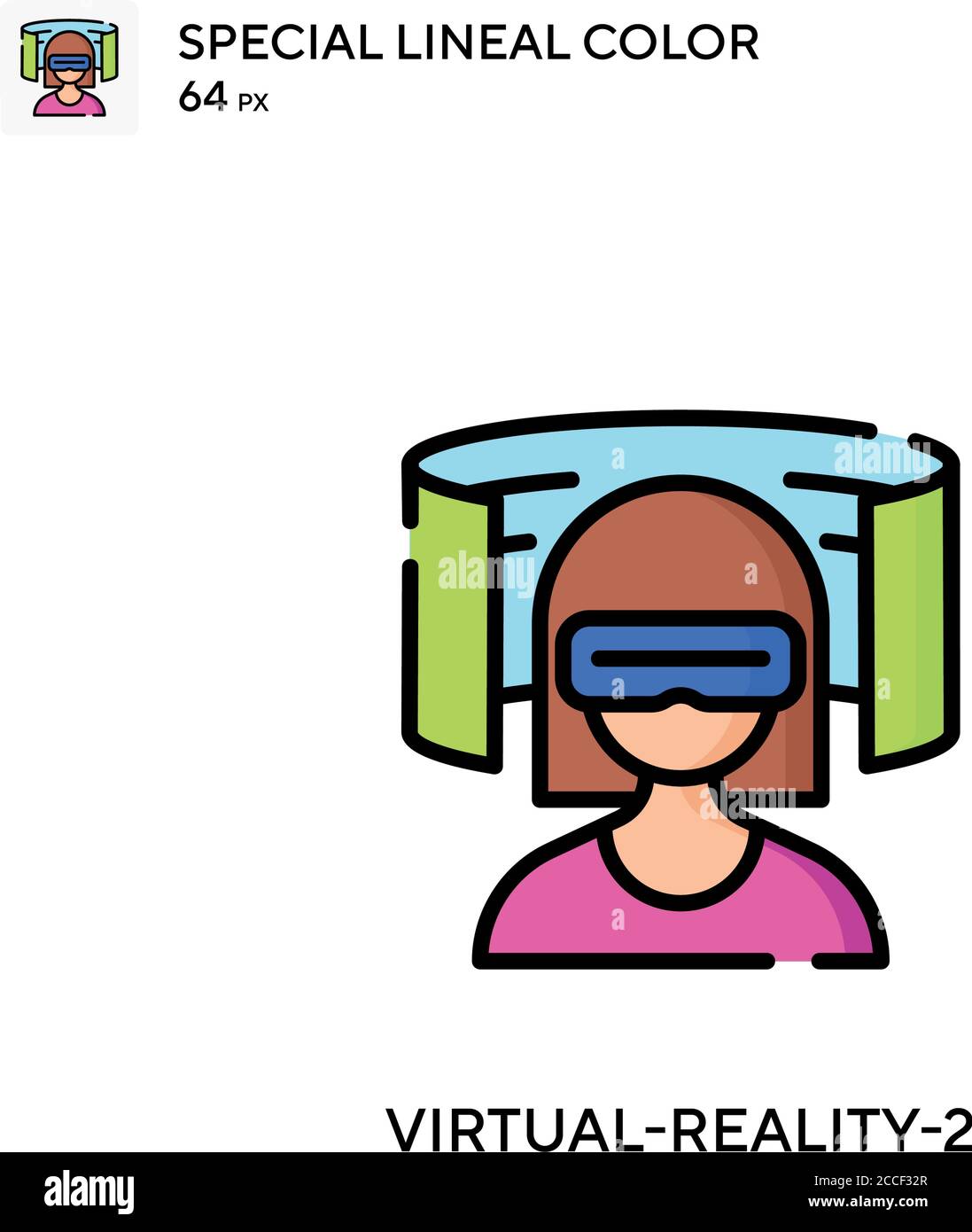 Virtual-reality-2 Special lineal color icon. Illustration symbol design ...