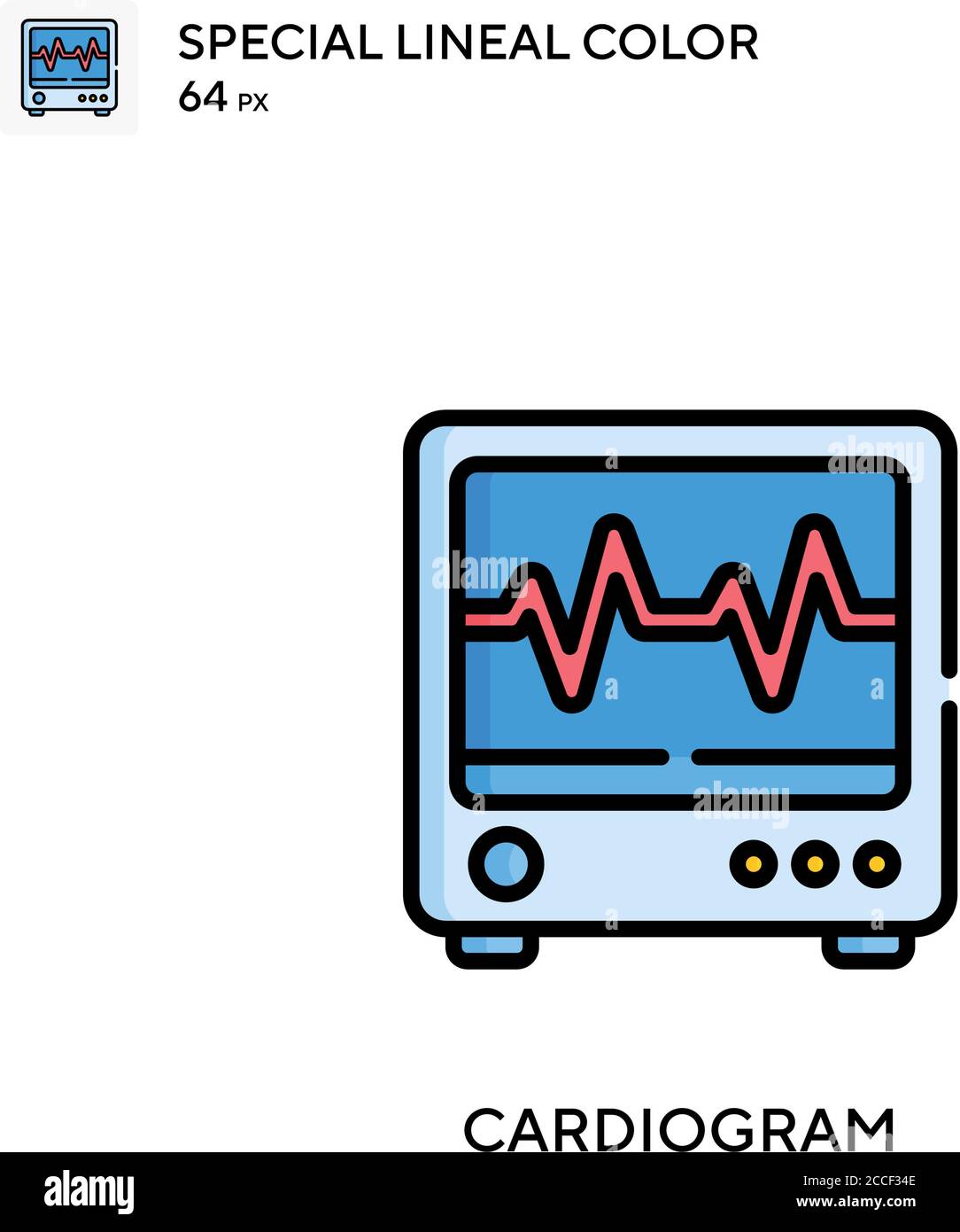 Cardiogram Special lineal color icon. Illustration symbol design template for web mobile UI ...