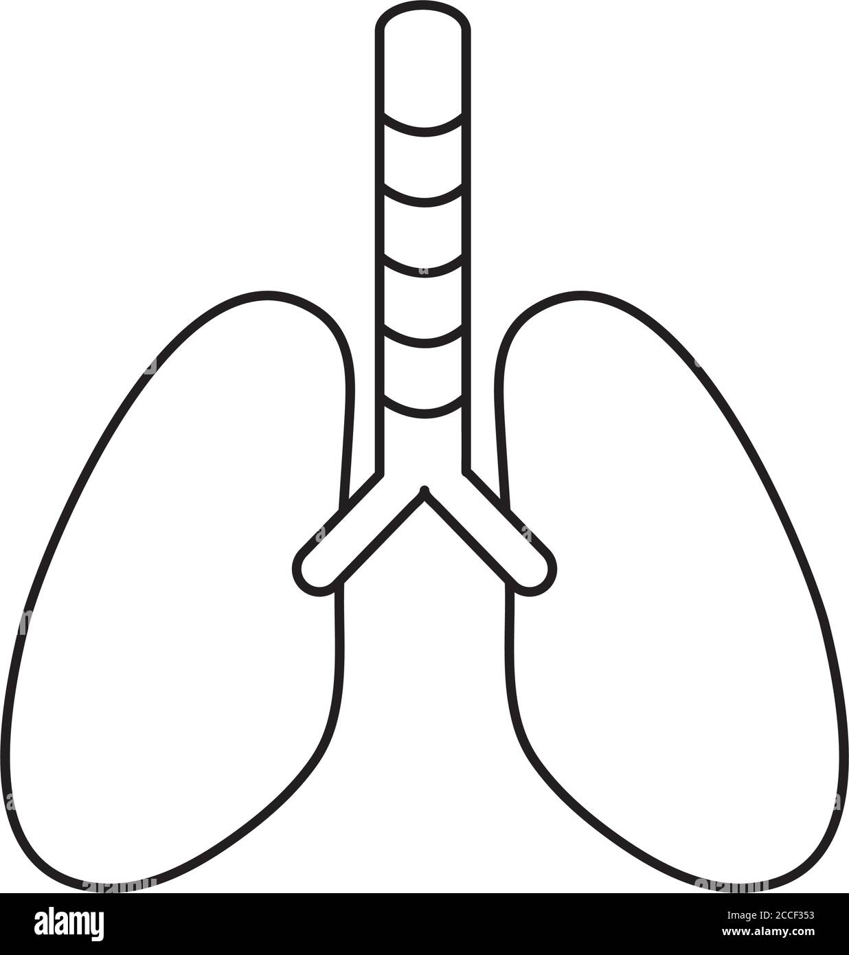 Human Body Concept Lungs Organ Icon Over White Background Line Style
