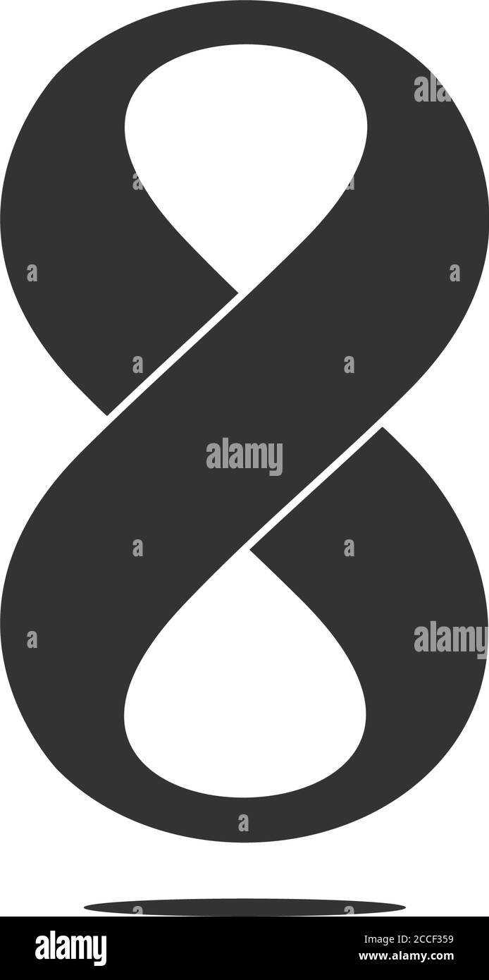 number 8 infinity curves overlapping design symbol logo vector Stock ...