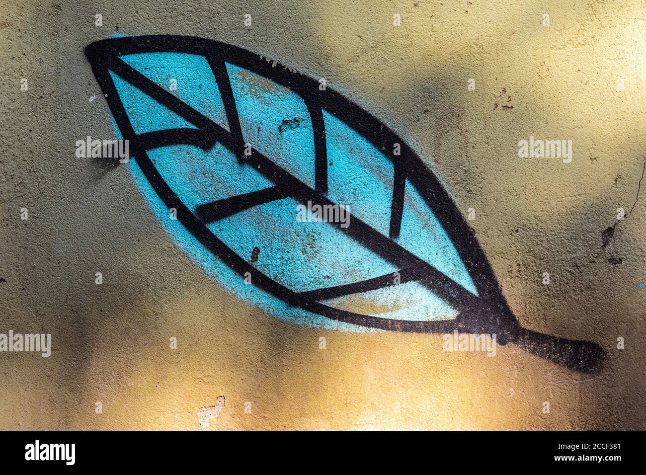Sprayed sheet of graffiti on house wall Stock Photo - Alamy