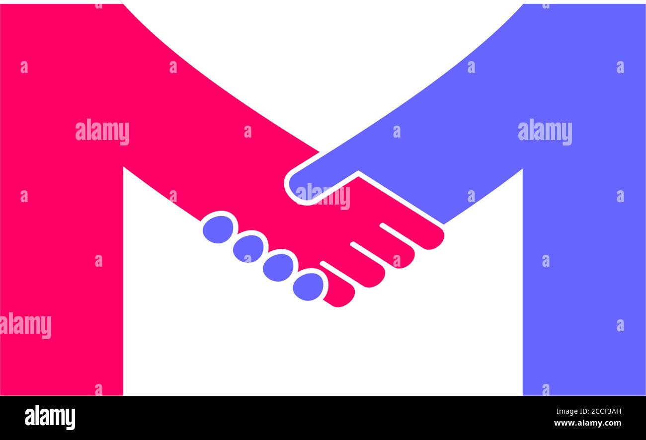 letter m hand shake symbol colorful design vector Stock Vector Image ...