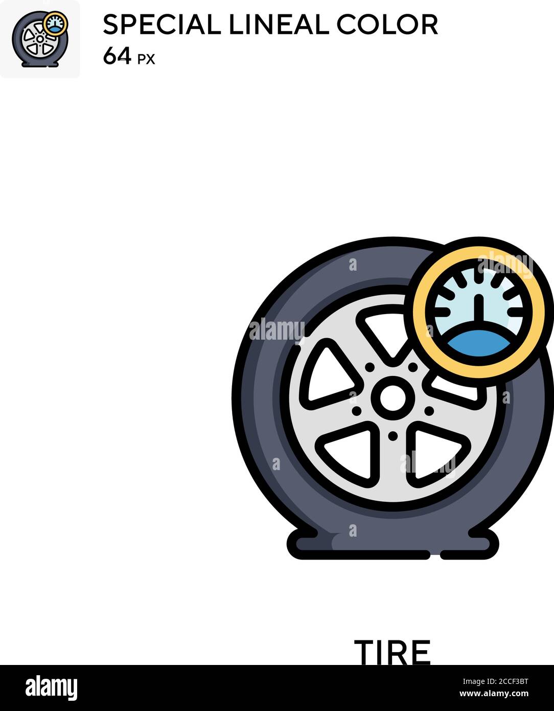 Tire Special lineal color icon. Illustration symbol design template for ...