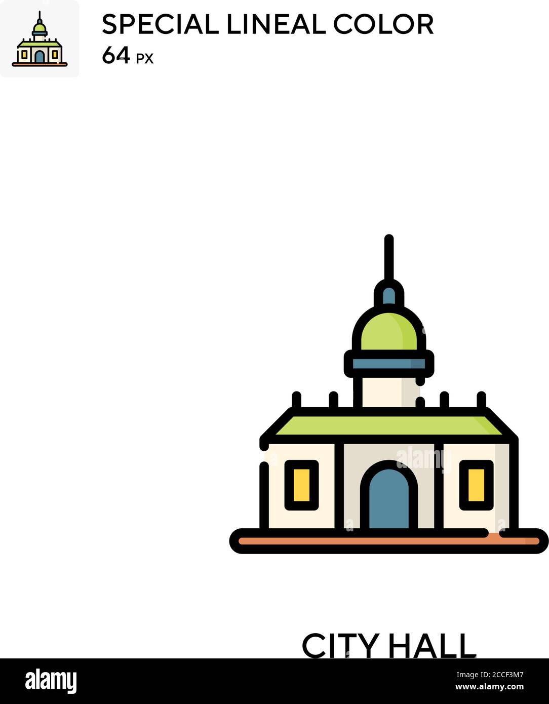 City hall Special lineal color icon. Illustration symbol design template for web mobile UI ...
