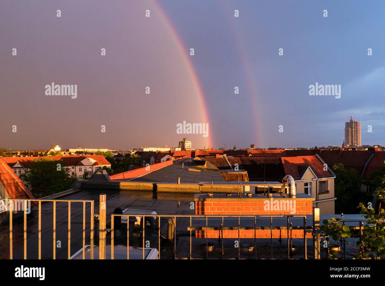 Berlin, roof terrace, rainbow, side rainbow, Alexander's dark ribbon ...