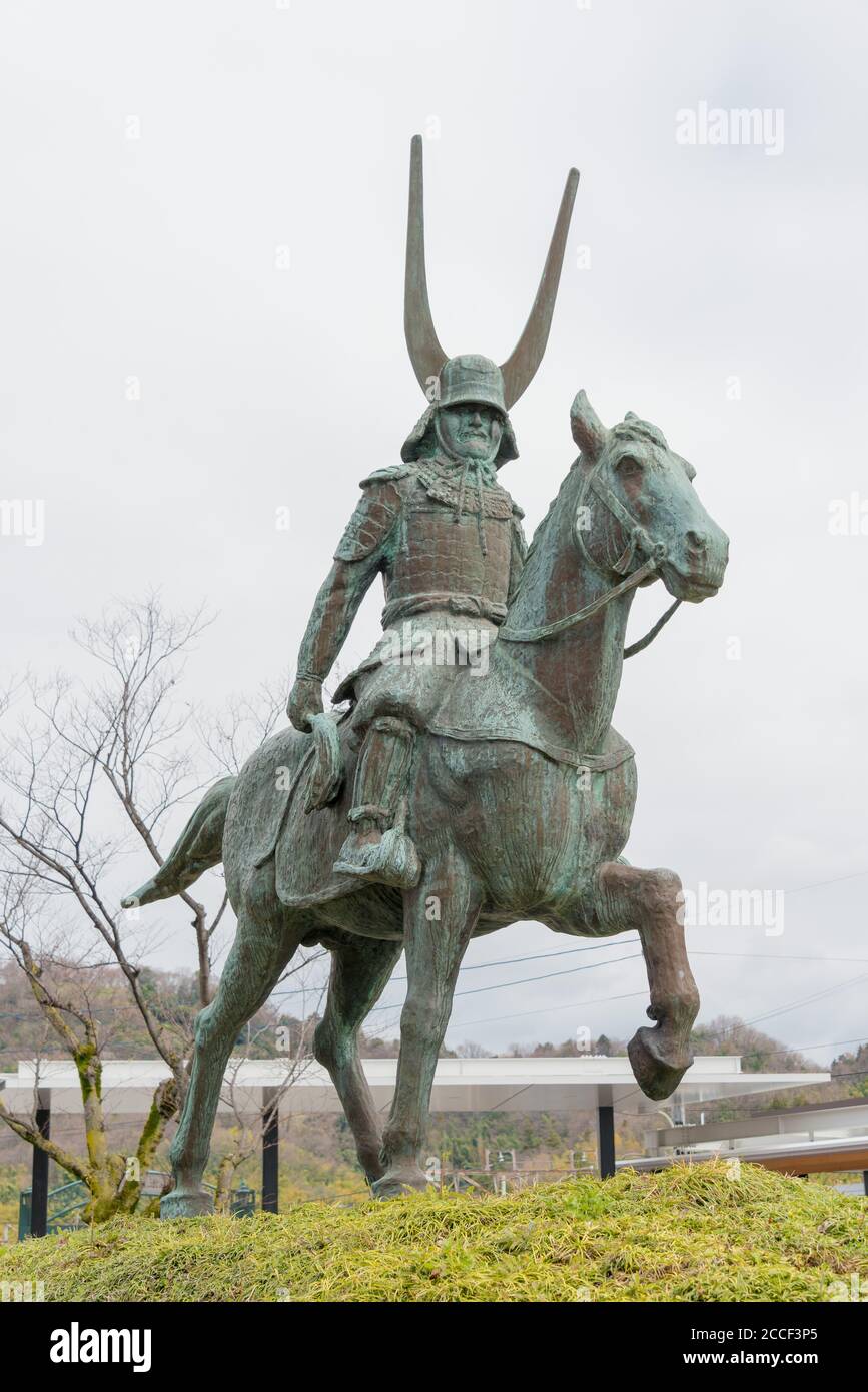 Shiga, Japan - Ii Naomasa Statue at Hikone Station in Hikone, Shiga ...