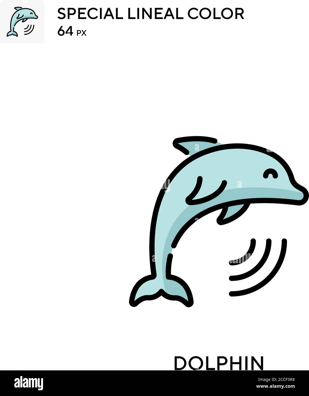 Dolphin Special lineal color icon. Illustration symbol design template ...