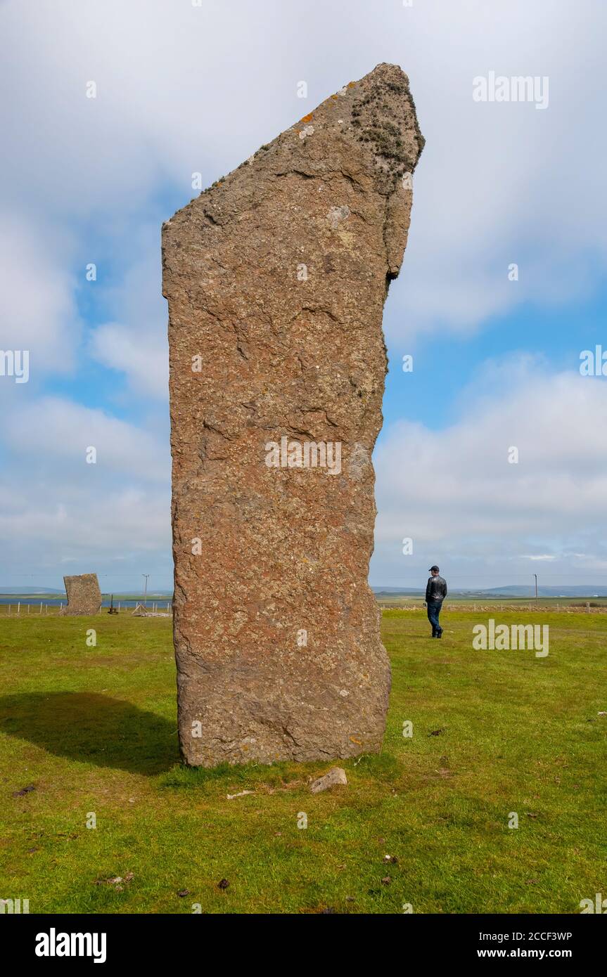 Neolithic Standing Stones of Stenness, Isle of Orkney, Scotland Stock ...