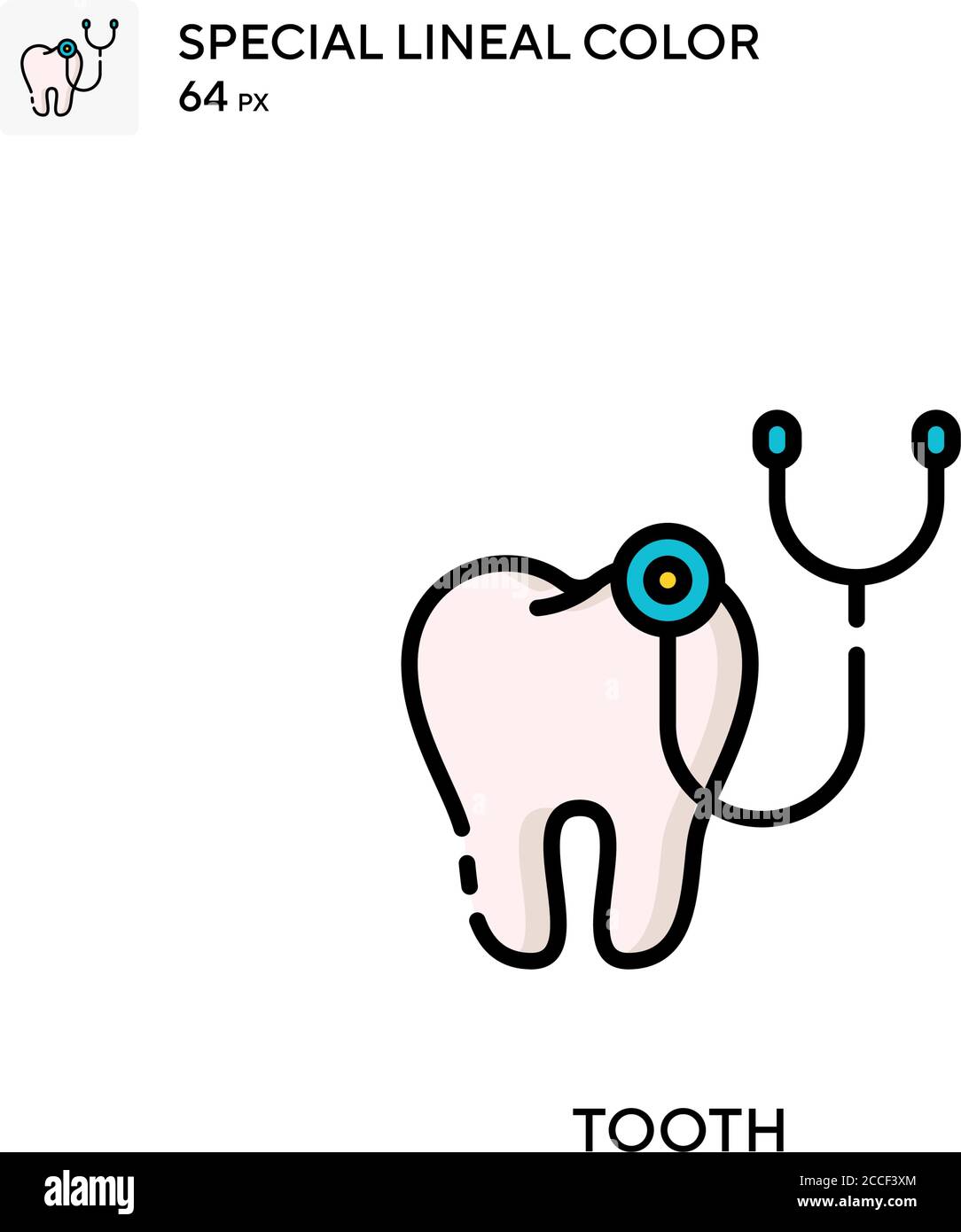 Tooth Special lineal color icon. Illustration symbol design template for web mobile UI element ...