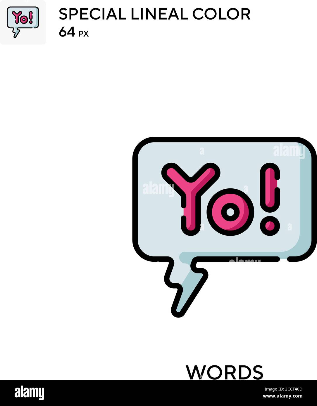 Words Special lineal color icon. Illustration symbol design template ...
