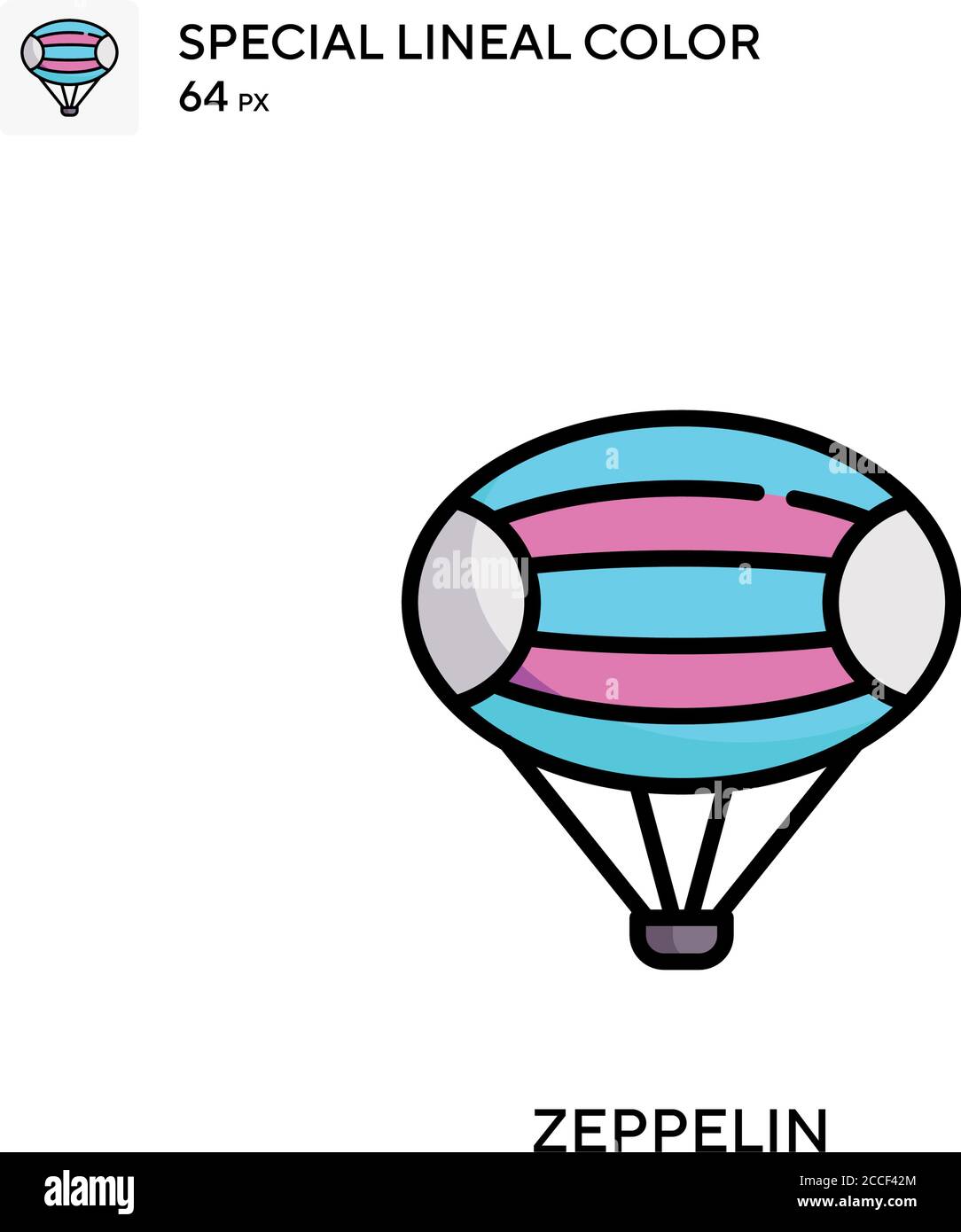 Zeppelin Special lineal color icon. Illustration symbol design template ...