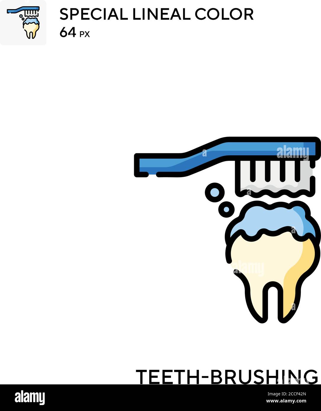 Teeth-brushing Special lineal color icon. Illustration symbol design ...