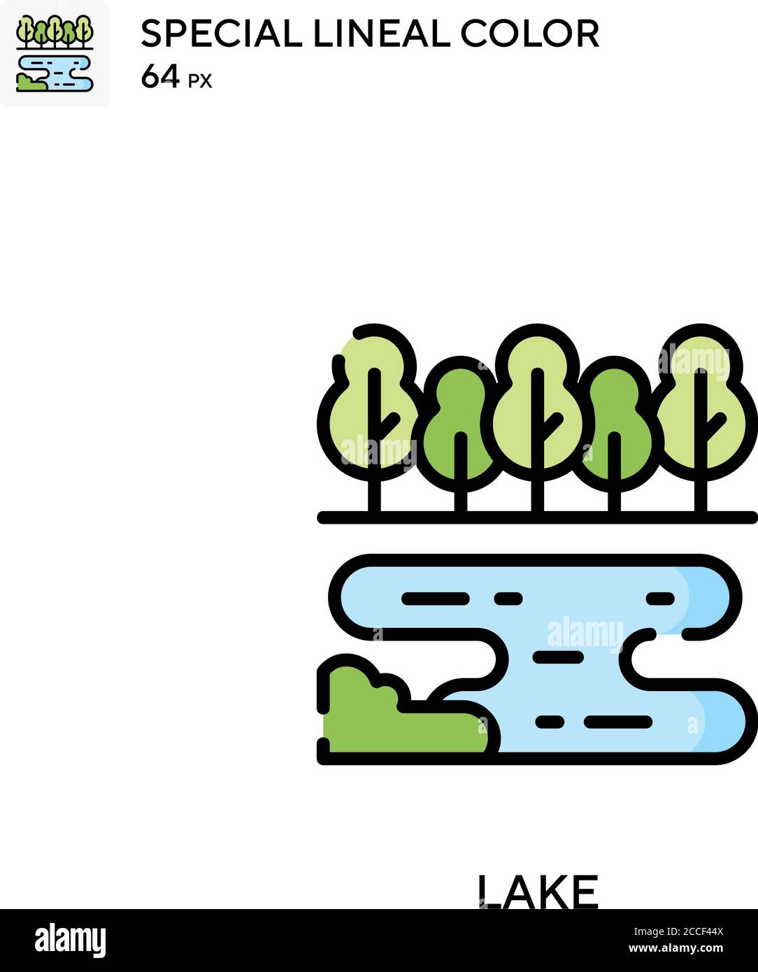 Lake Special lineal color icon. Illustration symbol design template for ...