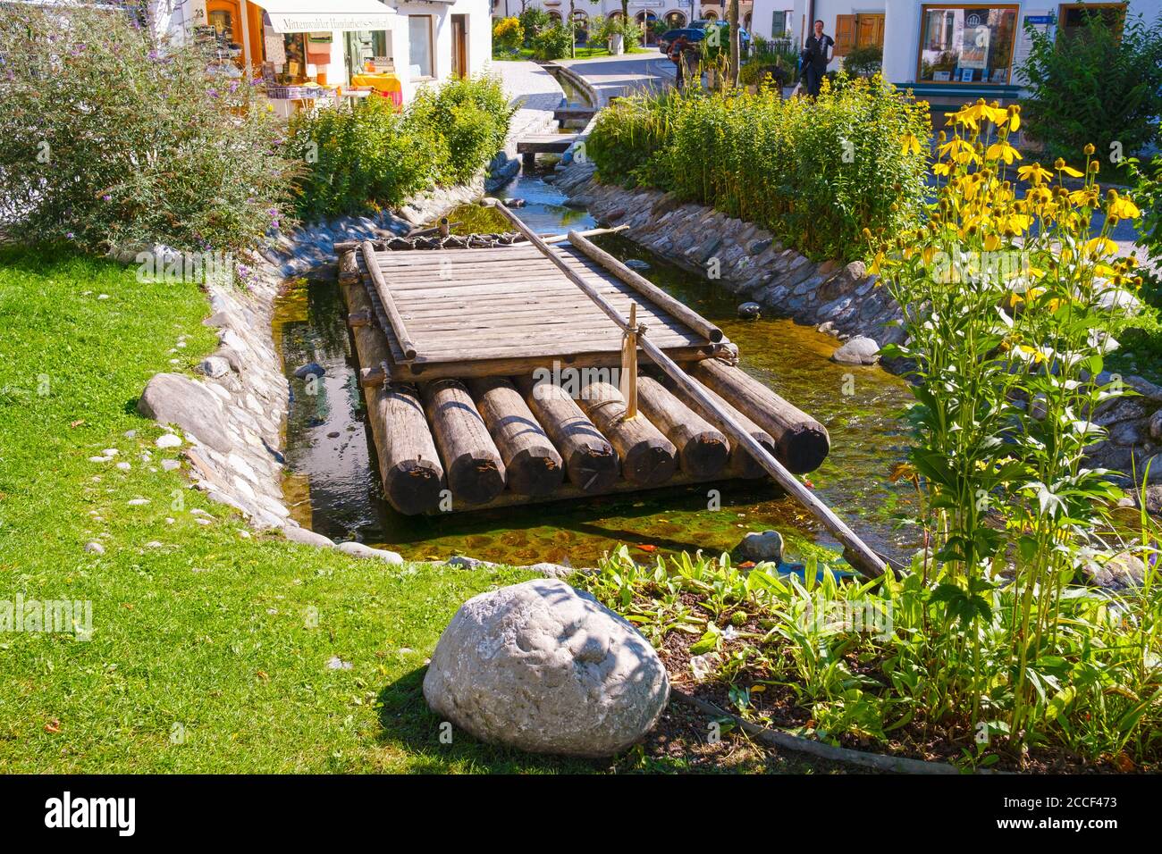 Raft model, Mittenwald, Werdenfelser Land, Upper Bavaria, Bavaria ...