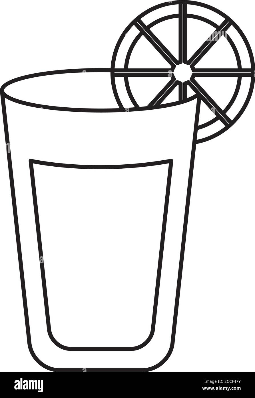 lemonade glass icon over white background, line style, vector ...