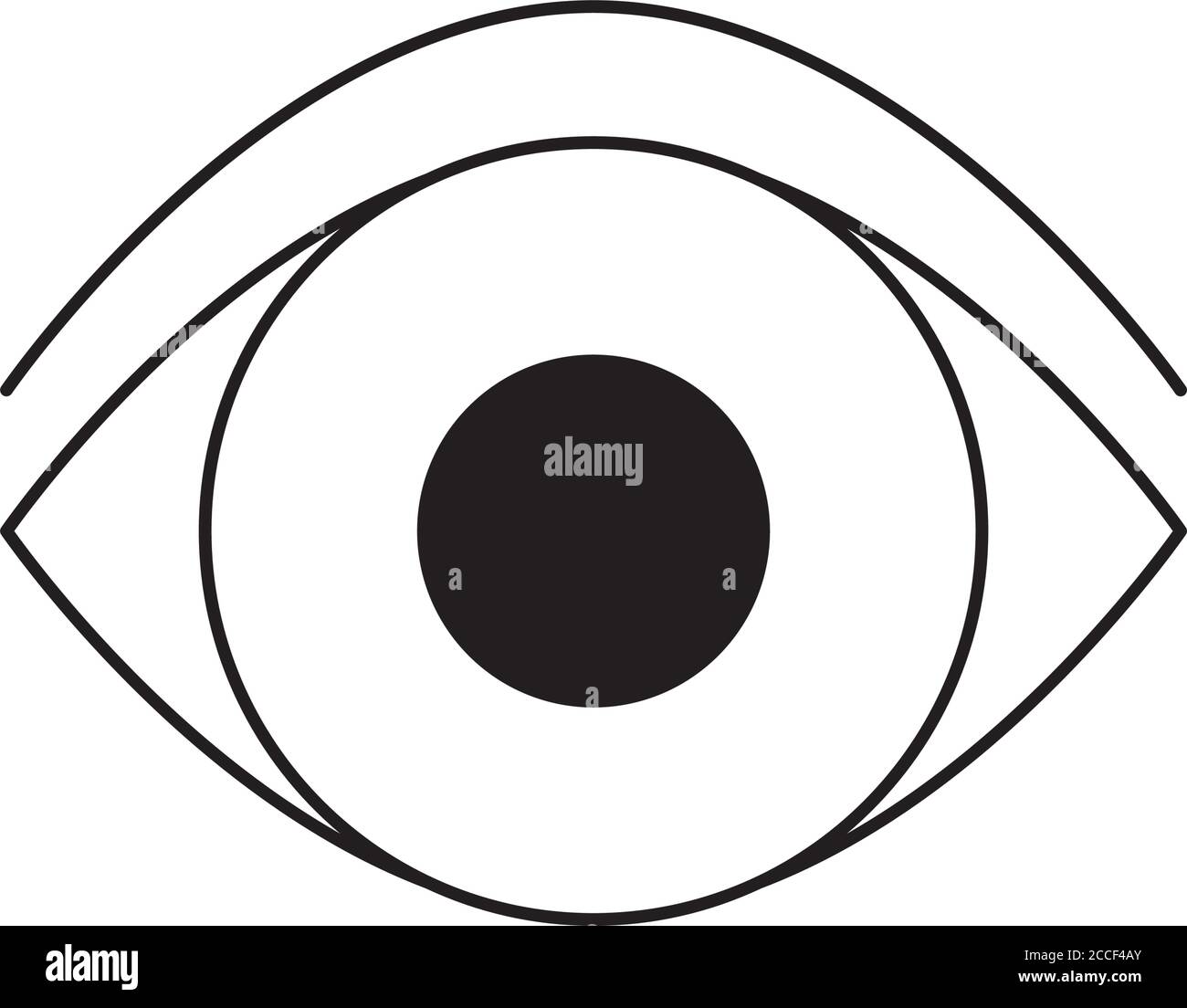 human body concept, human eye icon over white background, line style ...