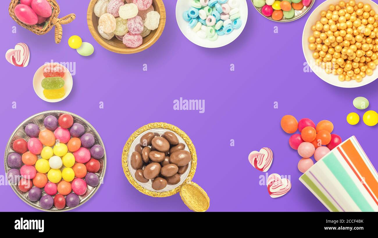 Lollipops and candies. Colorful sweets, festive decoration. Colorful ...