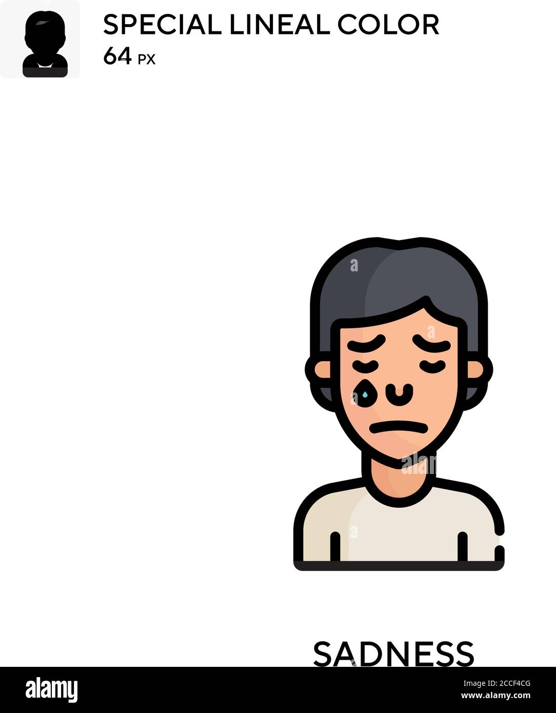 Sadness Special lineal color icon. Illustration symbol design template ...